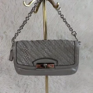 Coach | Bags | Coach Kristin Womens Weaving Elephant Gray Chain Strap ...